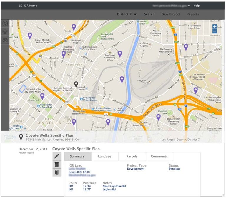 CalTrans: LD-IGR – Geo-based Project Tracking System